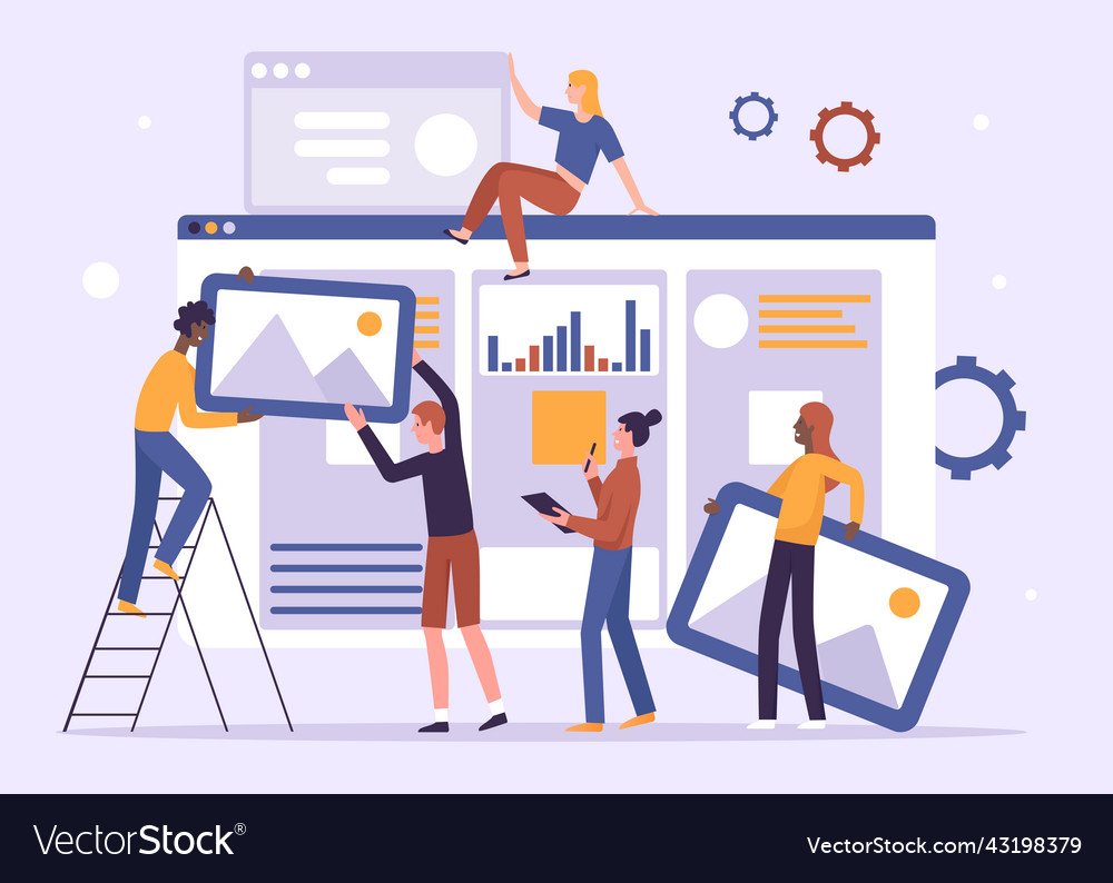 Digital content building process marketing Vector Image