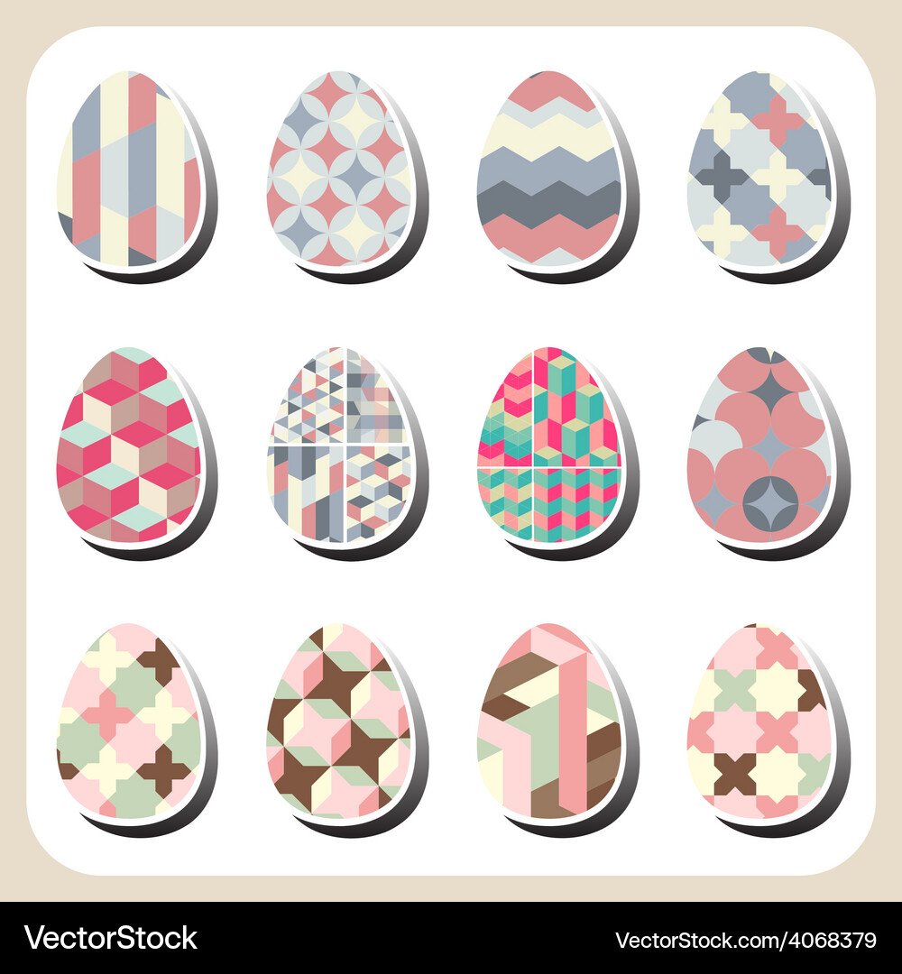 Easter eggs set Royalty Free Vector Image - VectorStock