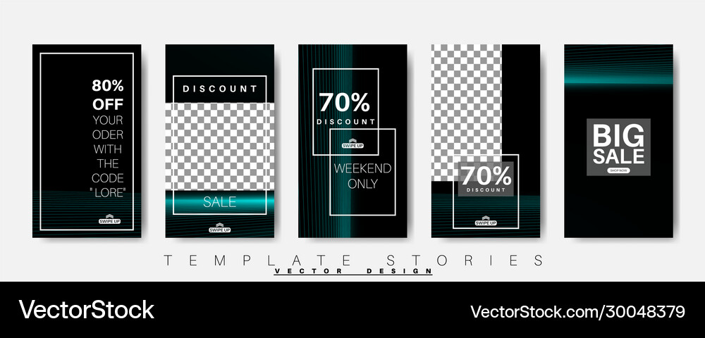 Editable stories background template design Vector Image