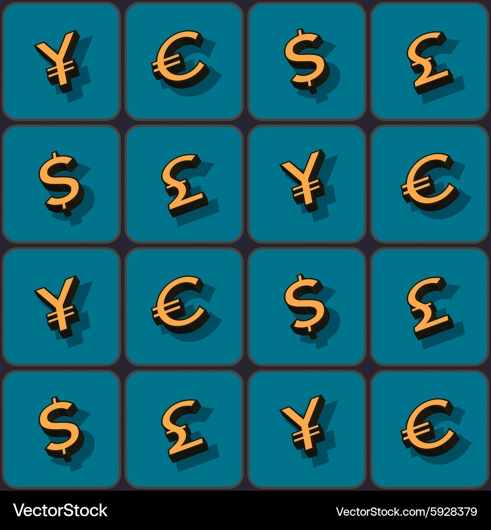 Seamless background with currency symbols Vector Image