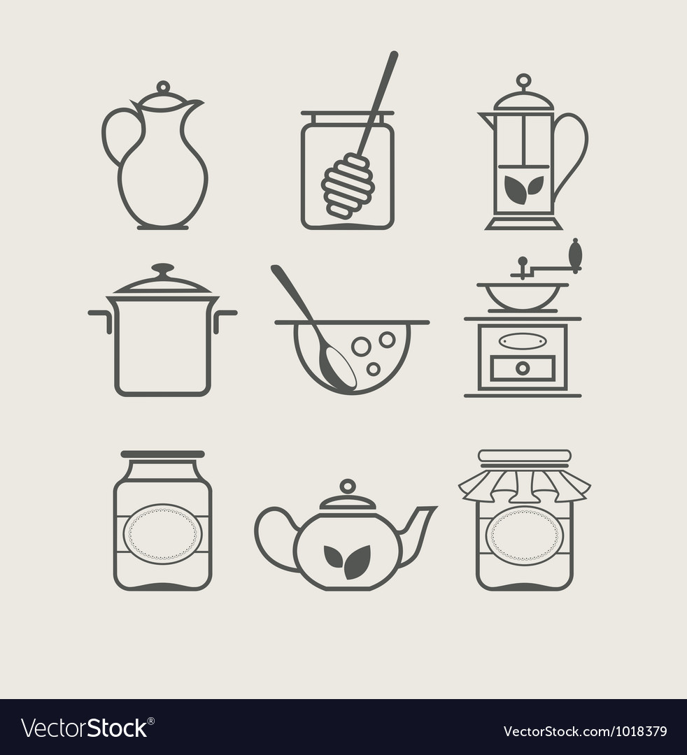 Tableware set icon Royalty Free Vector Image - VectorStock