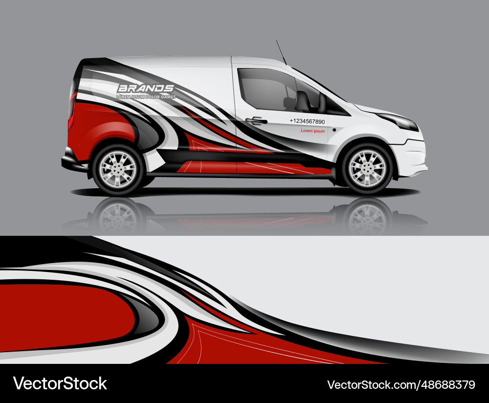 Van wrap design sticker and decal Royalty Free Vector Image