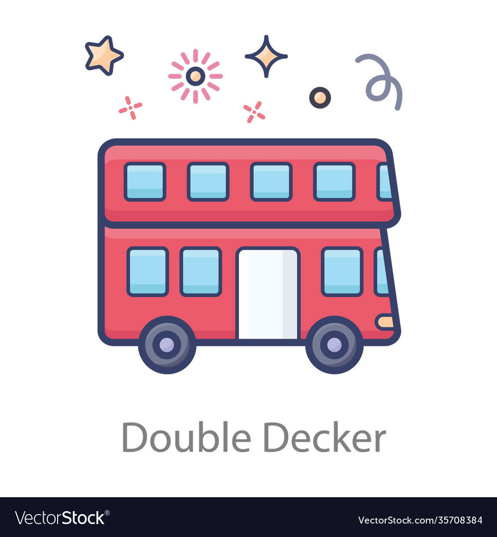 Double decker Royalty Free Vector Image - VectorStock