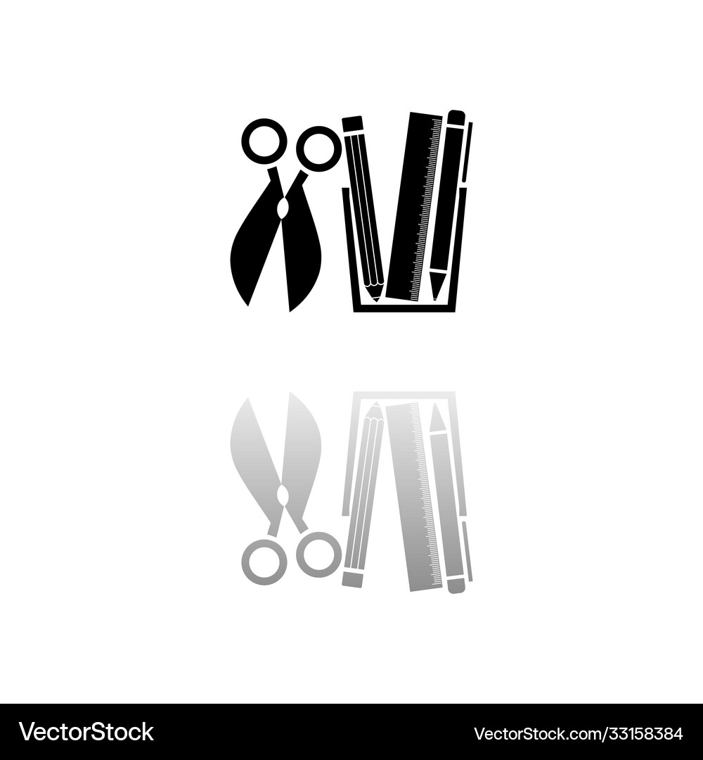 Office tools icon flat Royalty Free Vector Image