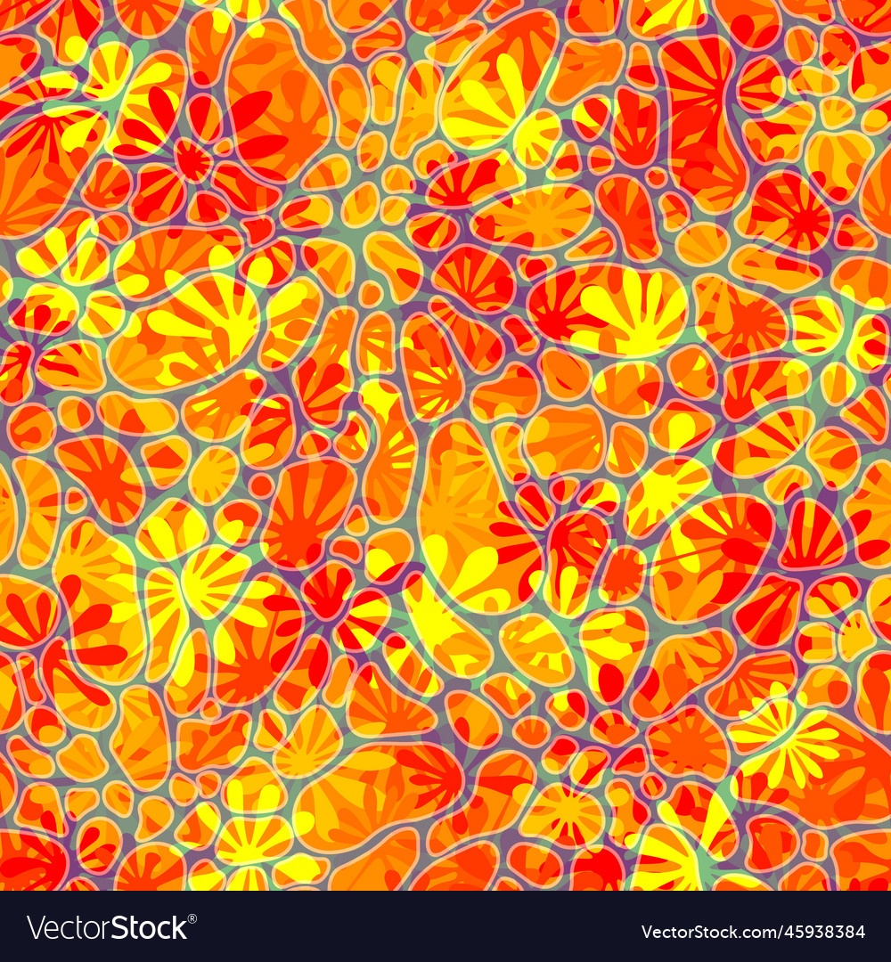 Seamless sunfire colored leaf pattern texture Vector Image
