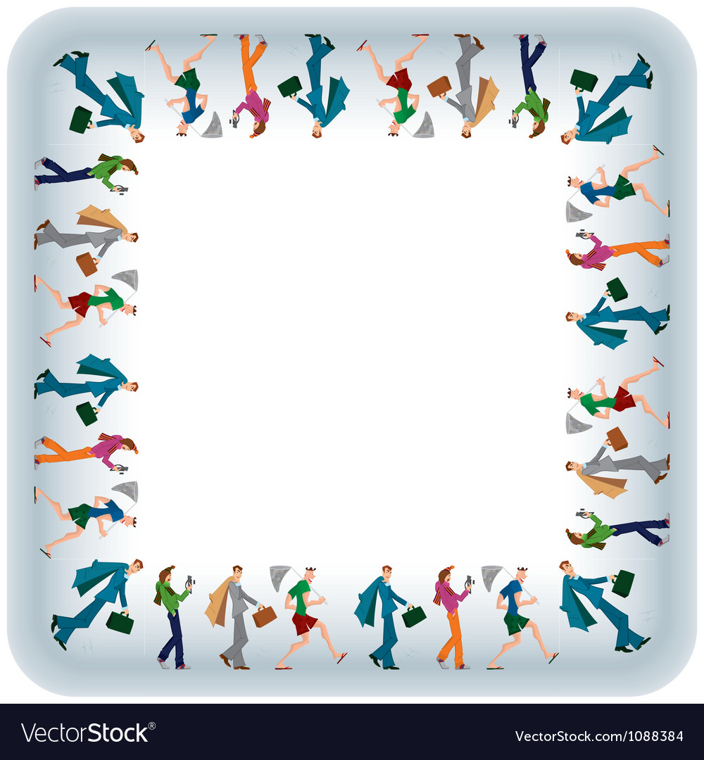 Three men walking seamless pattern brush Vector Image