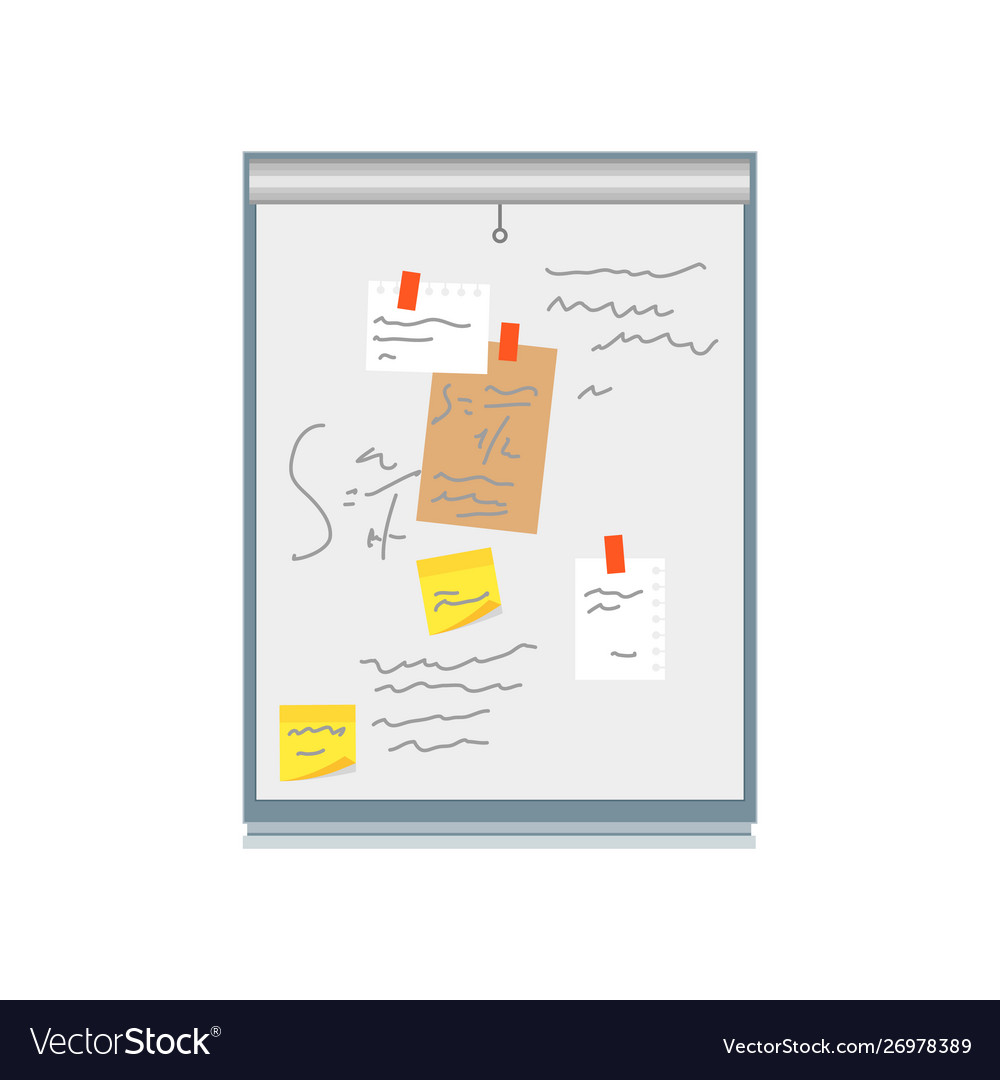 Cartoon Color Office Wall Board Pin Royalty Free Vector