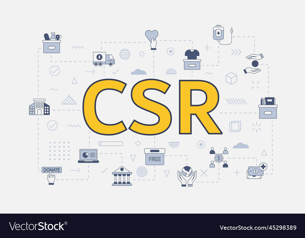 Csr corporate social responsibility concept Vector Image