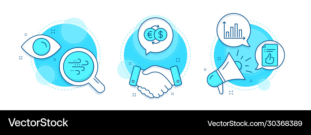 Diagram graph approved document and windy weather Vector Image