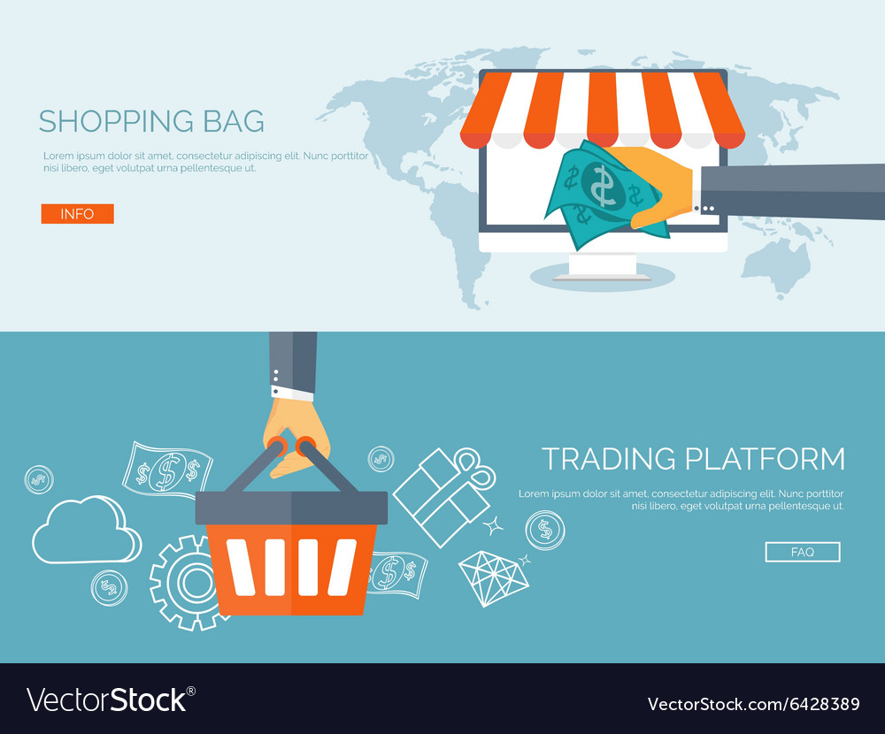 Flat header internet Royalty Free Vector Image