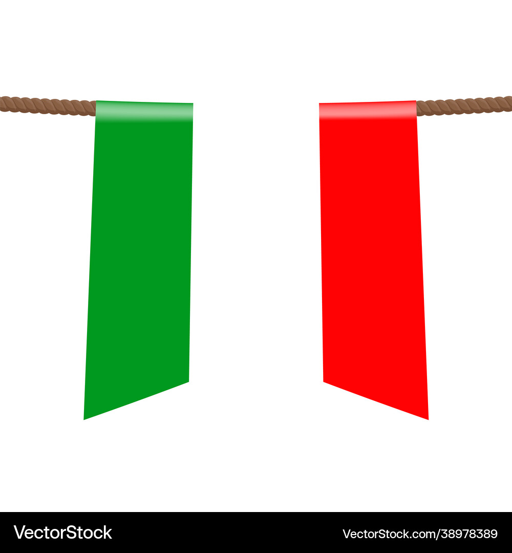 Italy national flags hangs on ropes on white Vector Image