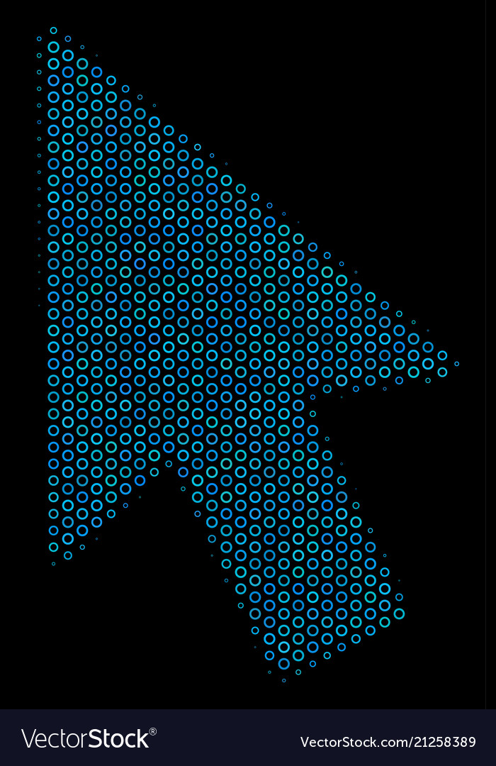 Mouse Cursor Collage Icon Of Halftone Bubbles Vector Image