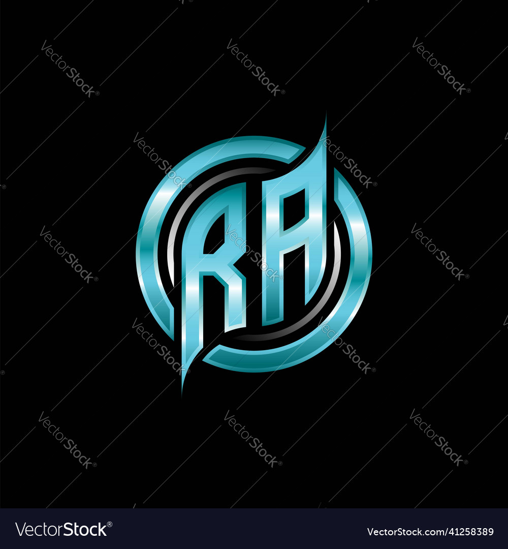 Ra initial monogram logo circle rounded Royalty Free Vector