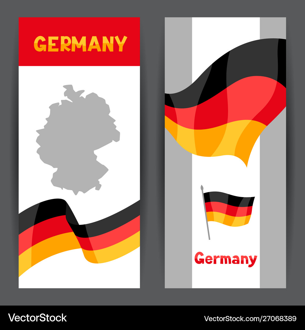 Set banners with flags and map germany Royalty Free Vector