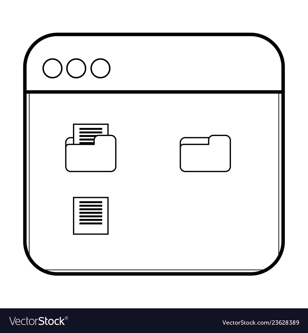 Technology computer window cartoon Royalty Free Vector Image