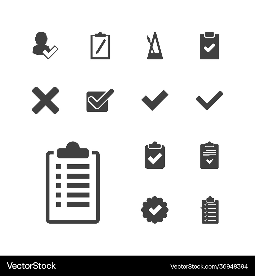 13 tick icons Royalty Free Vector Image - VectorStock
