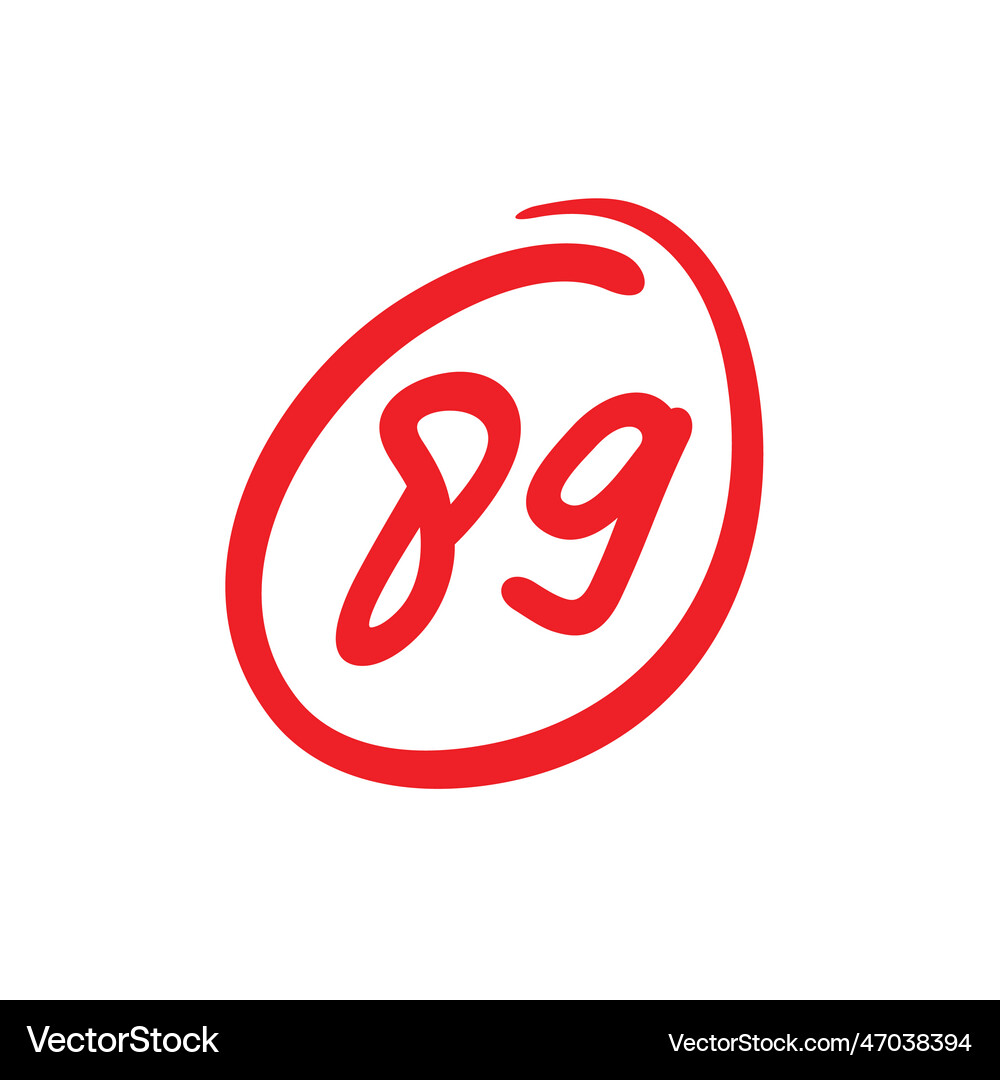 89 points exam score eighty nine mark Royalty Free Vector