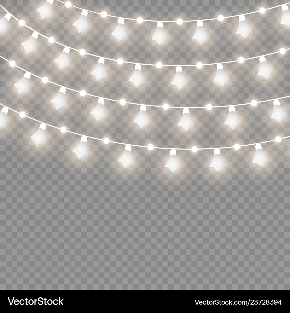 Christmas lights isolated on transparent Vector Image