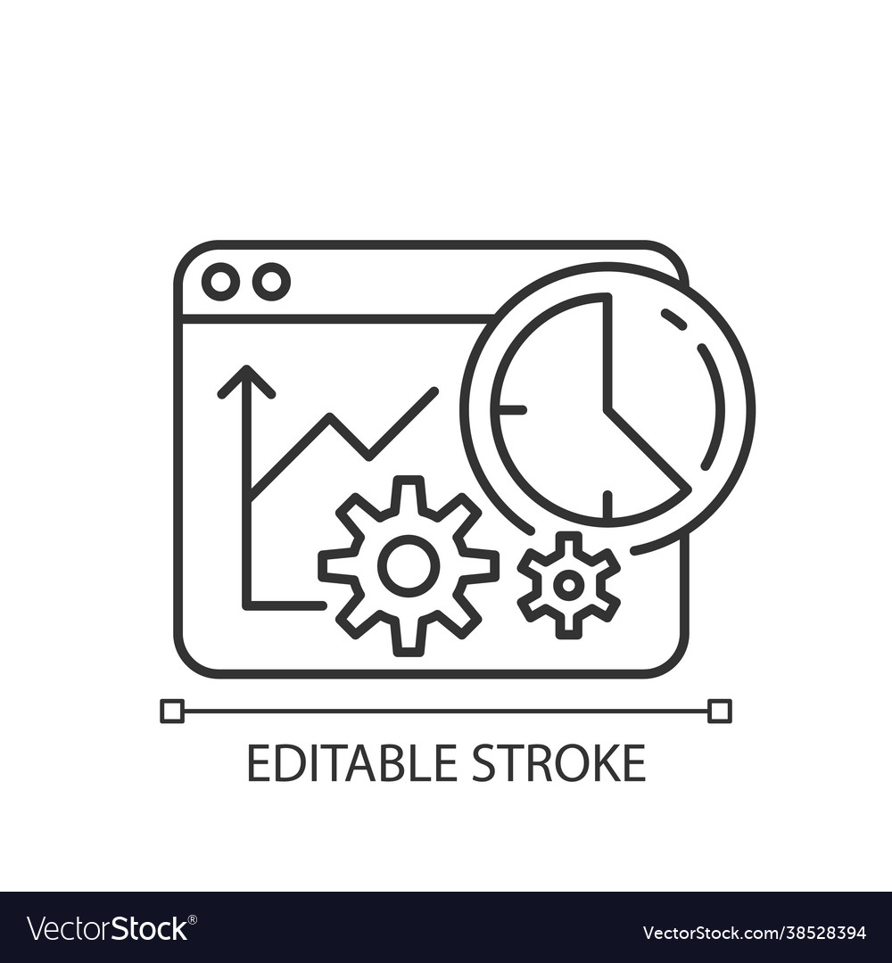 Time analysis linear icon Royalty Free Vector Image