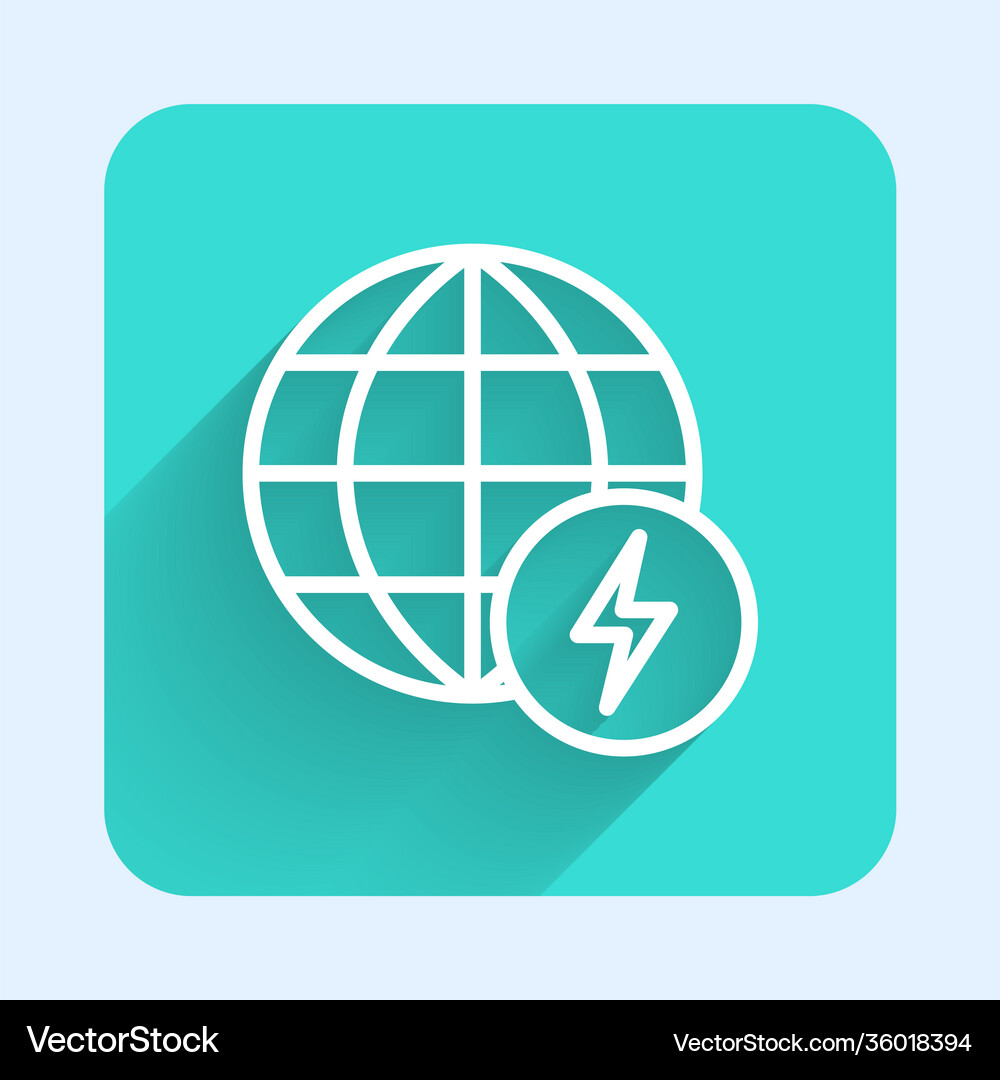 White line global energy power planet with flash Vector Image