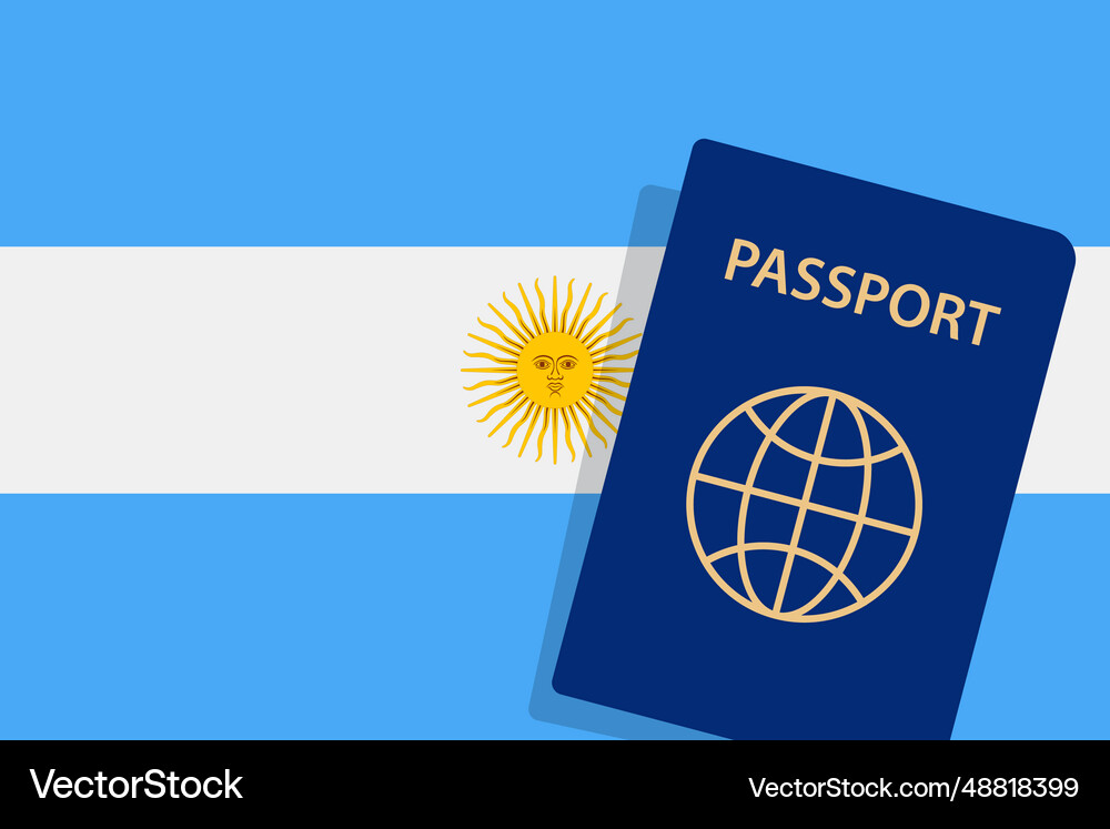 Argentina passport flag background Royalty Free Vector Image