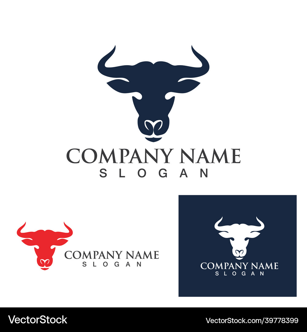 Bull logo and symbol Royalty Free Vector Image