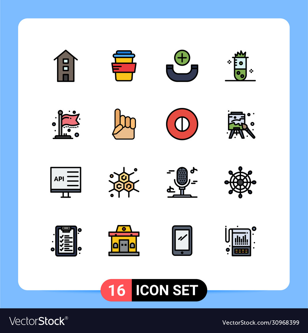 Flat color filled line pack 16 universal Vector Image Flat color filled line pack 16 universal Vector Image