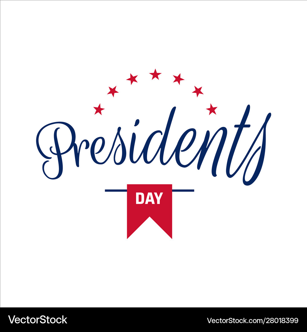Happy presidents day text lettering Royalty Free Vector