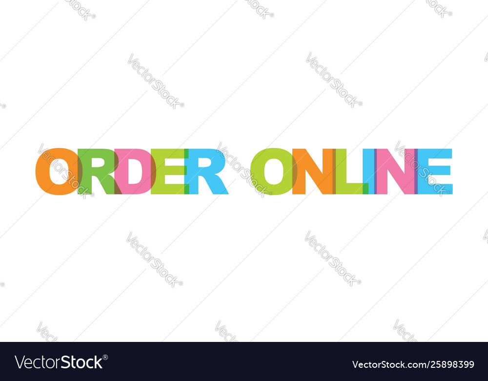 order-online-business-card-text-modern-lettering-vector-image