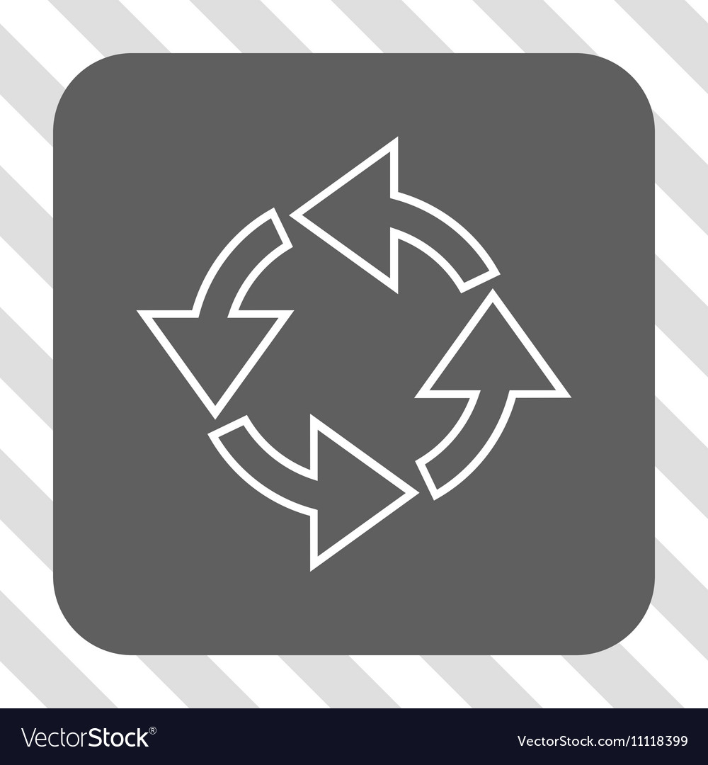 Rotation rounded square button Royalty Free Vector Image