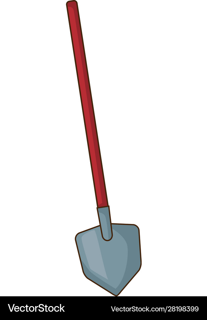Shovel tool icon flat design Royalty Free Vector Image