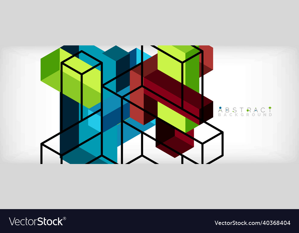 Abstract background 3d cubes cubic elements Vector Image