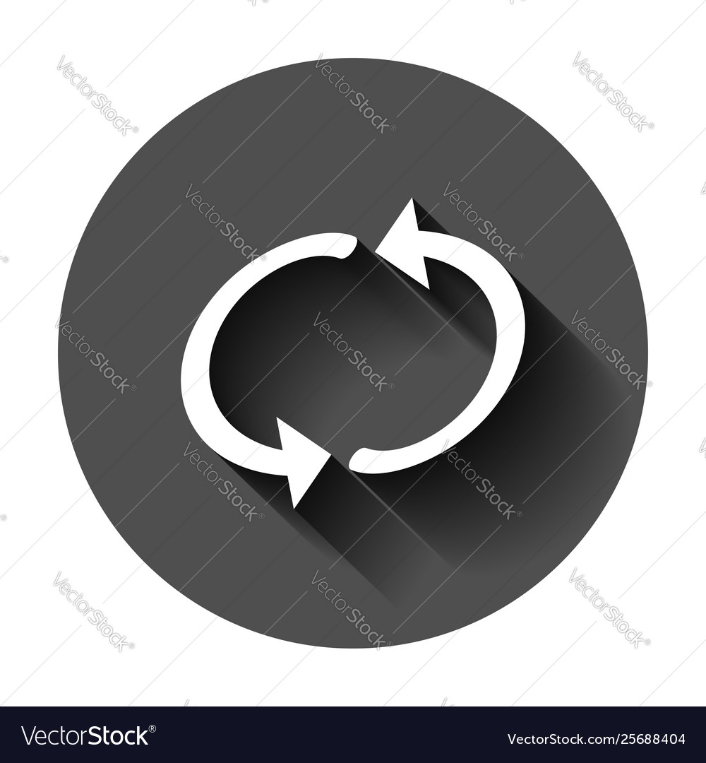 Arrow rotation icon in flat style sync action Vector Image
