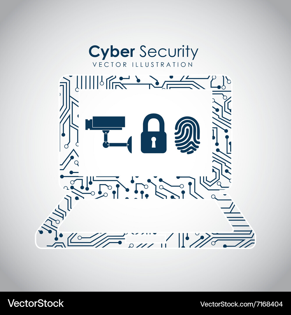Cyber security design Royalty Free Vector Image