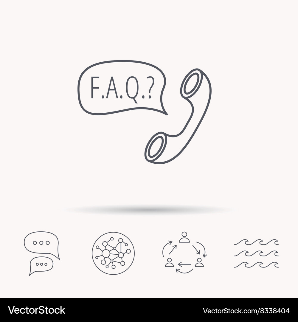 Faq service icon support speech bubble sign Vector Image