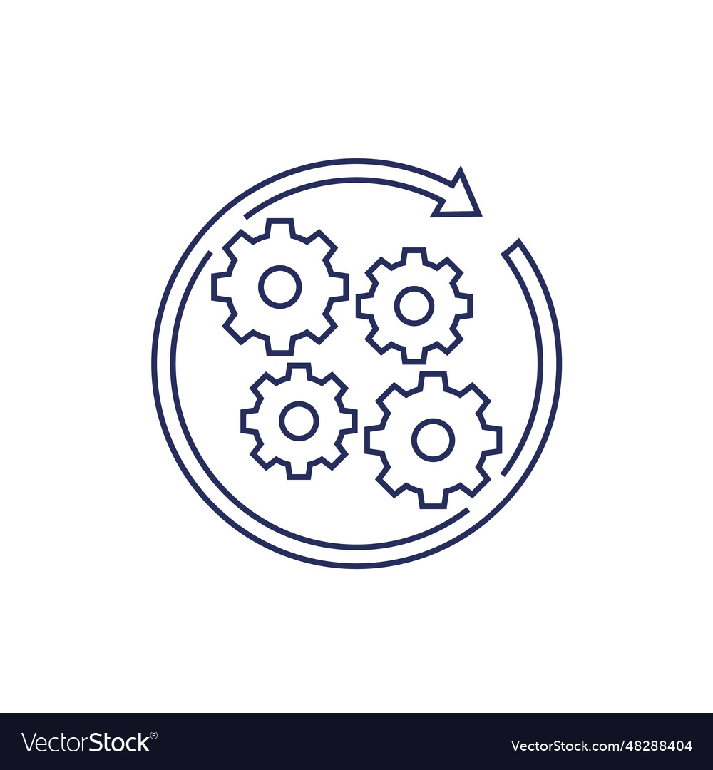 Operation implement a project line icon Royalty Free Vector