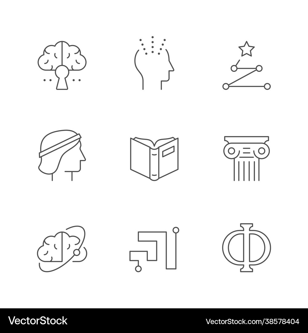 Set line icons philosophy Royalty Free Vector Image