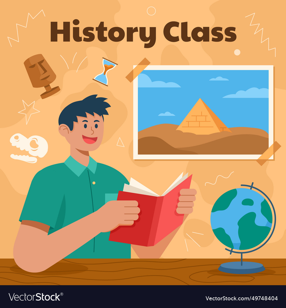 Studying literature and world history Royalty Free Vector