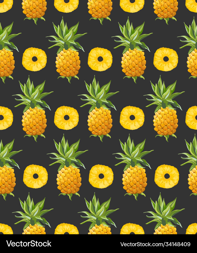 Pineapple geometric seamless pattern Royalty Free Vector
