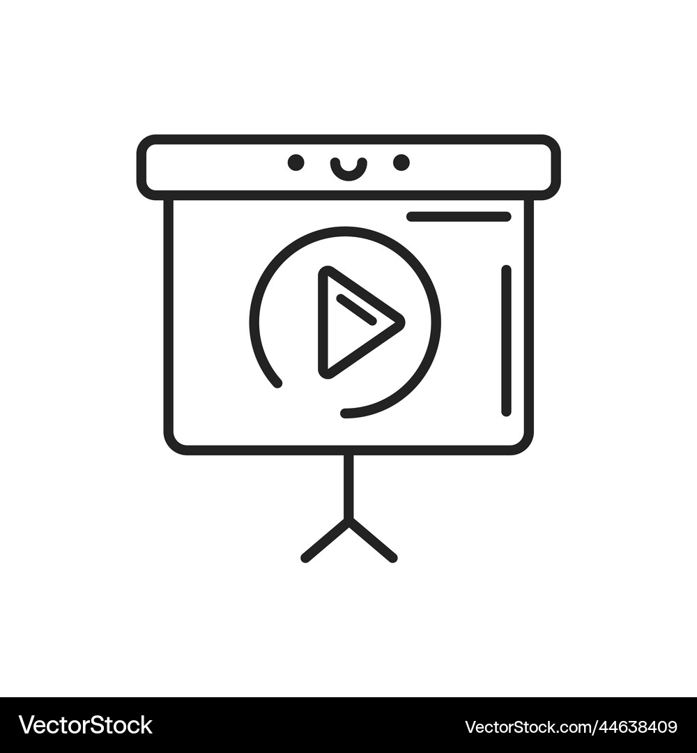 Presentation black icon custom video content Vector Image