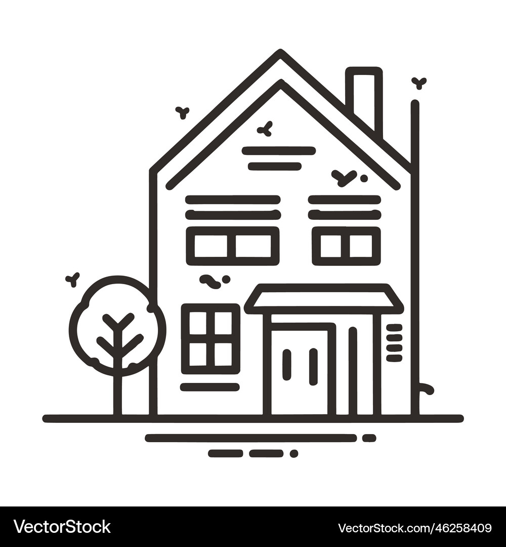 Real estate simple line icon Royalty Free Vector Image