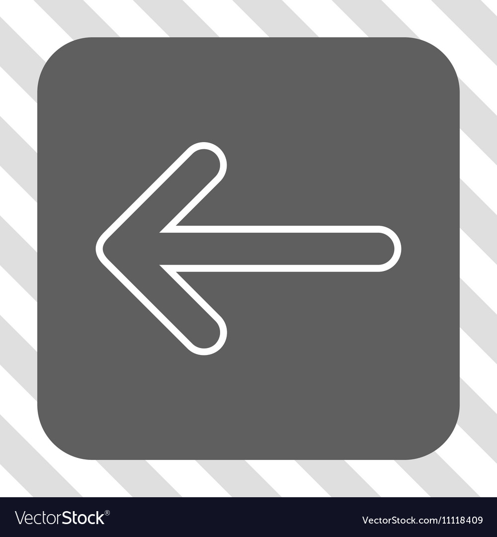 Rounded arrow left square button Royalty Free Vector Image