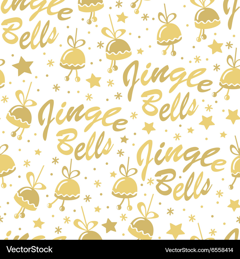 Golden bells seamless pattern Royalty Free Vector Image