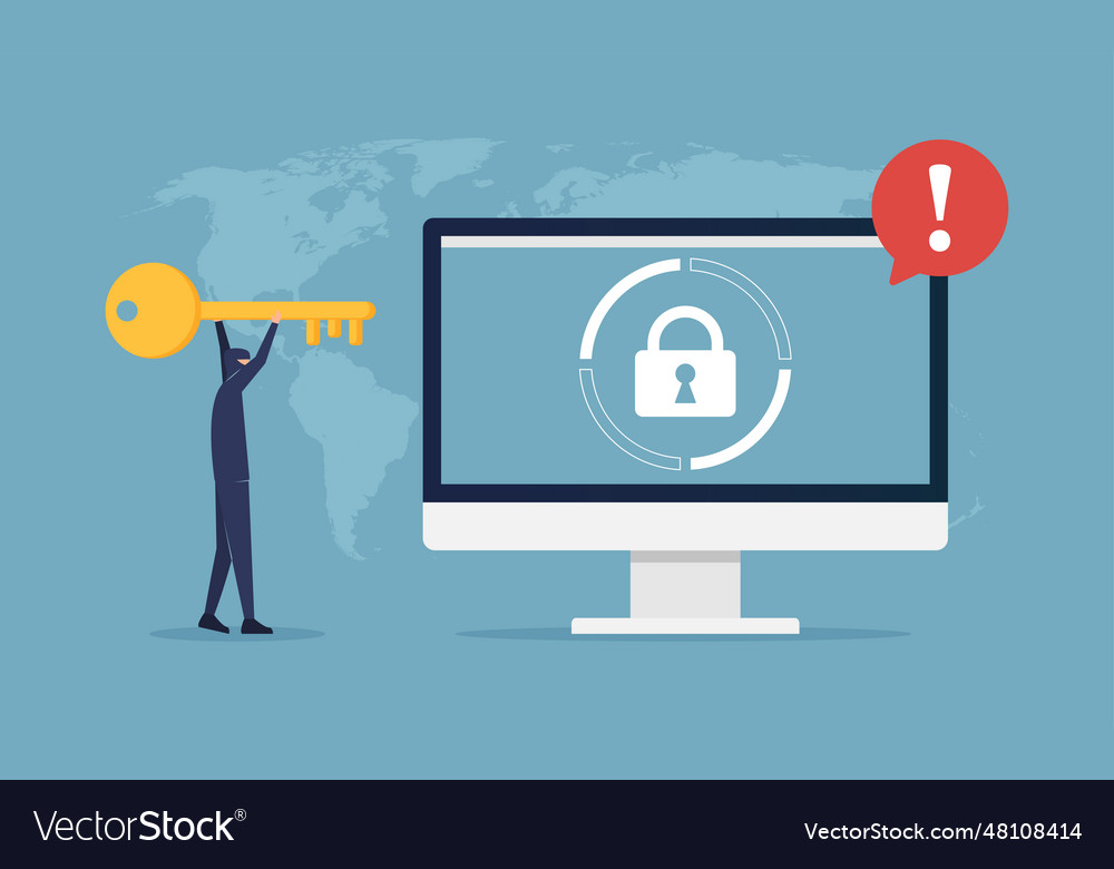 Phishing and cyber crime attacks hacker holding Vector Image