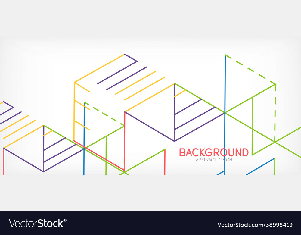 Abstract background color lines on white Vector Image