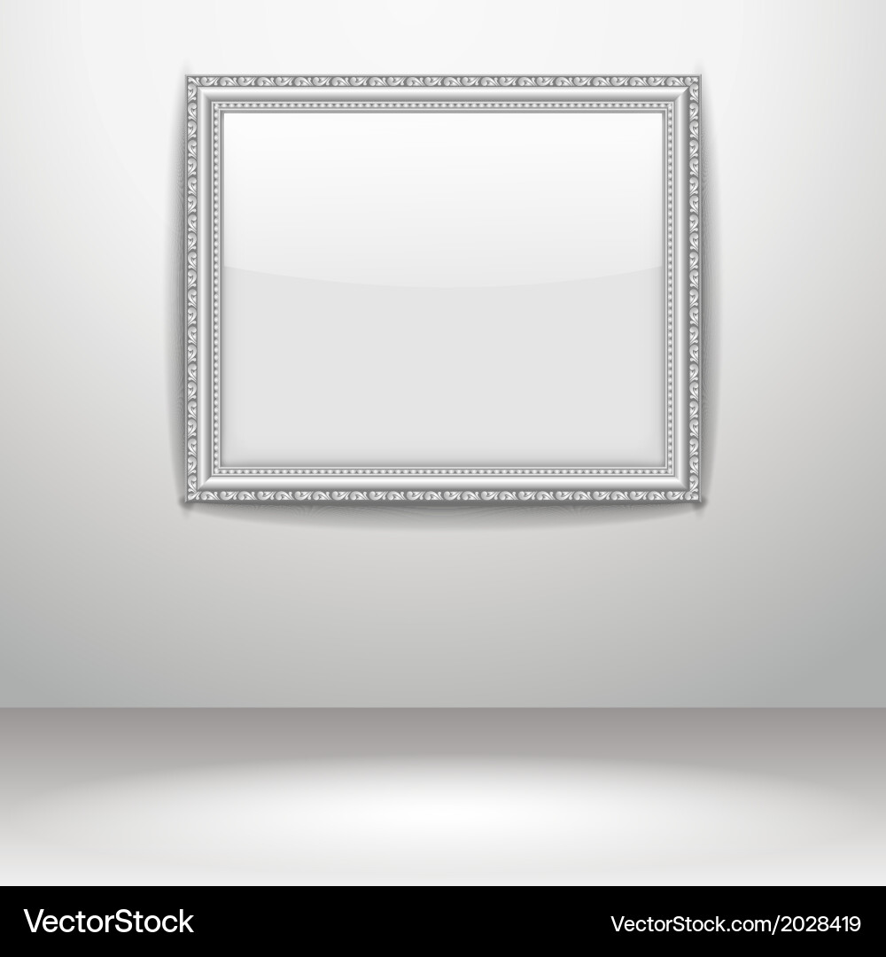 An empty frame on a wall Royalty Free Vector Image