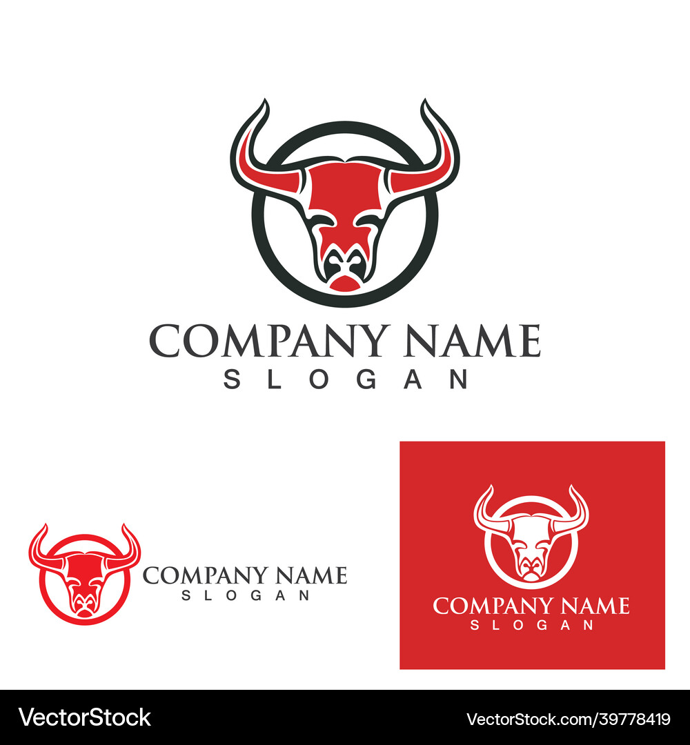 Bull logo and symbol Royalty Free Vector Image
