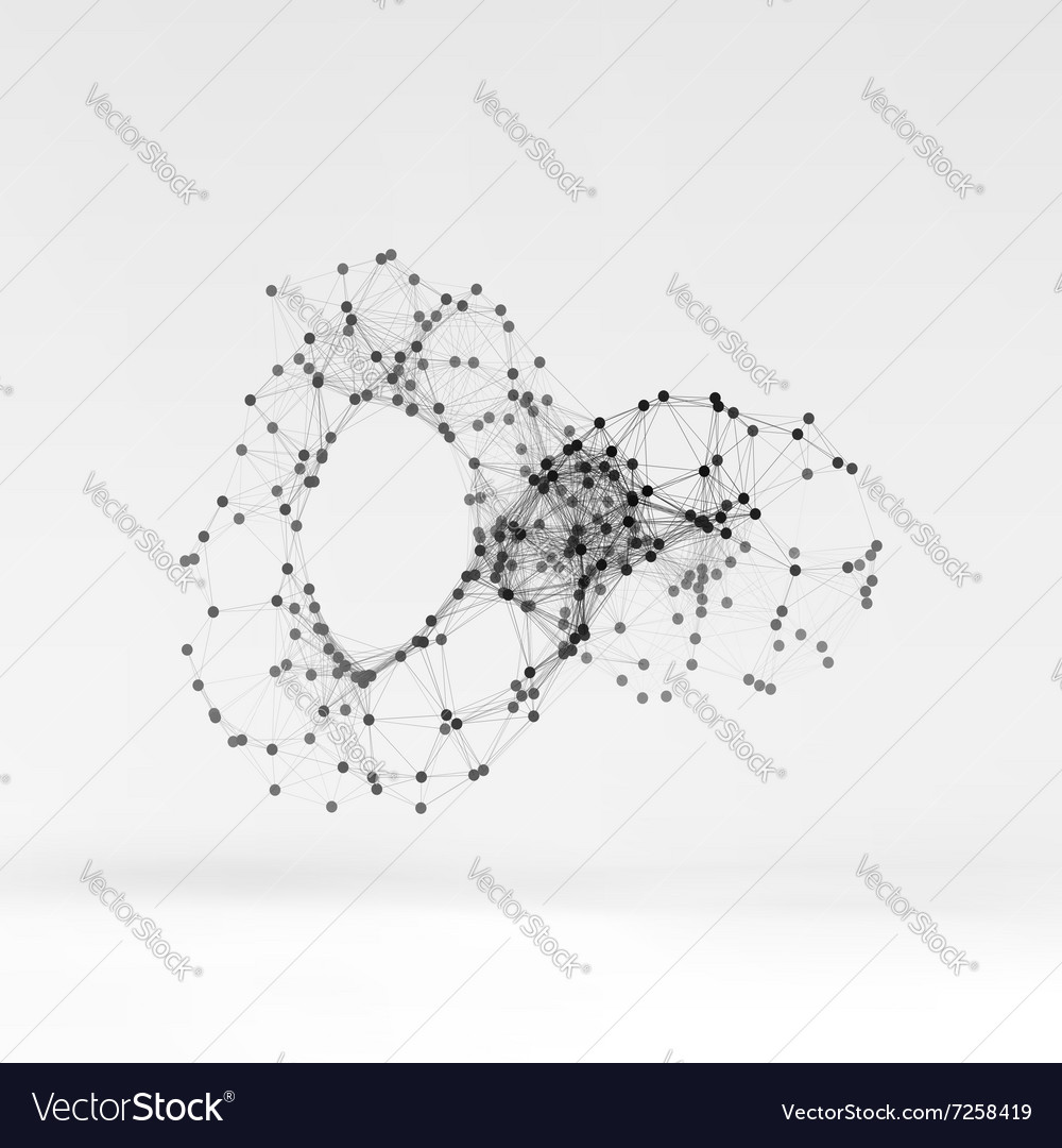 Connection structure wireframe Royalty Free Vector Image