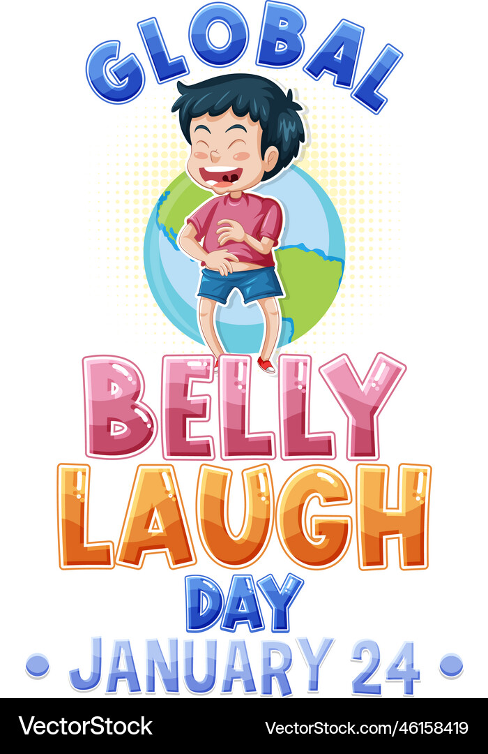 Global belly laugh day banner design Royalty Free Vector