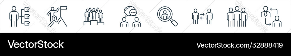 Leadership line icons linear set quality line set Vector Image
